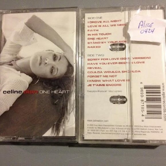 sony Music | Media | Celine Dion One Heart Original Cassette Usa Edition Sealed Stand B Your ...